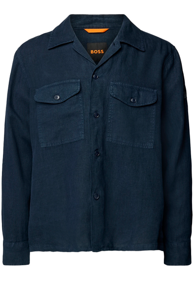 Hugo Boss Linen Overshirt Navy – Luxivo